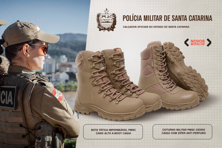 Bota tática e coturno padrão PMSC: tecnologia em cada passo